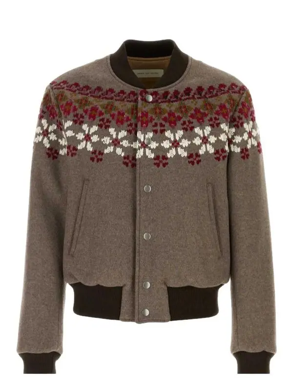Dries Van Noten Intarsia Knit Casual Jacket - Brown