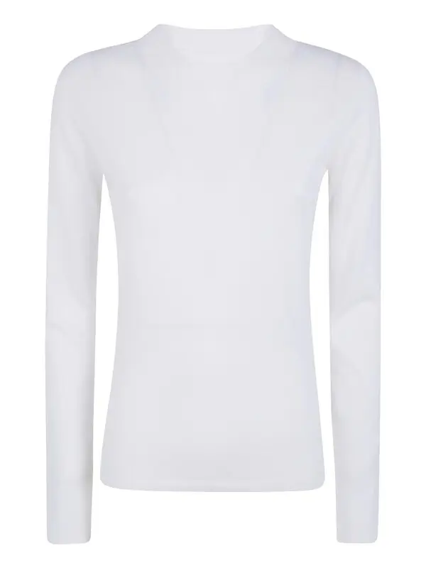 D.exterior Crew-neck Knitted Sweater - White