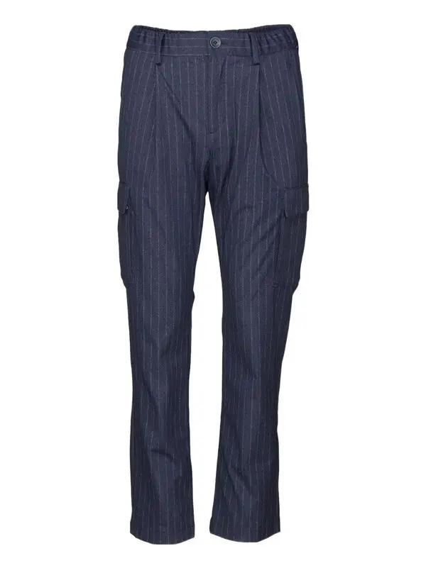 Herno Pinstriped Cargo Trousers - Blue