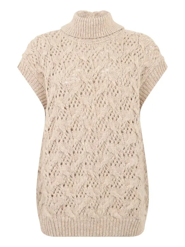 Peserico Sleeveless Knitted Top - Beige