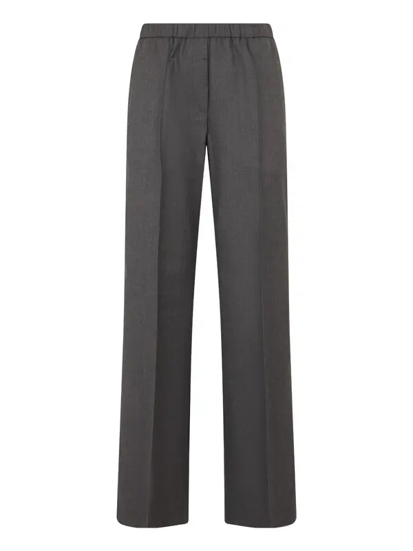 Peserico Elastic-waist Wide-leg Trousers - Grey