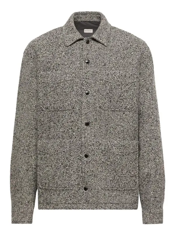 Moncler Melange Wool Blend Shirt - Grey