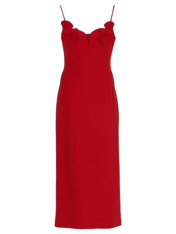 Magda Butrym Midi Dress With Floral Appliques - Red