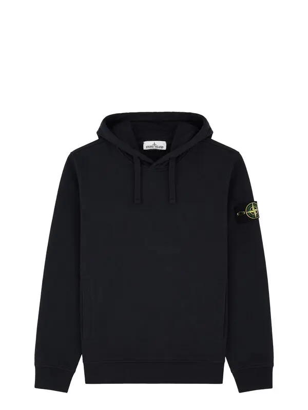 Stone Island Logo Patch Hoodie - Blue