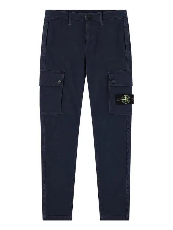 Stone Island Cargo Jeans With Logo Patch - Blue