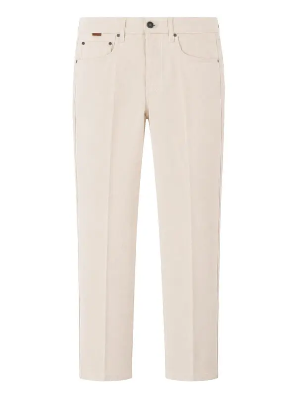 LARDINI Cotton Denim Trousers - Beige