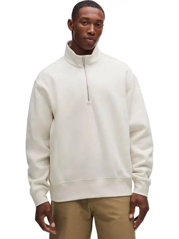 Lululemon Steady State Superloft Half Zip Sweatshirt - Light Ivory