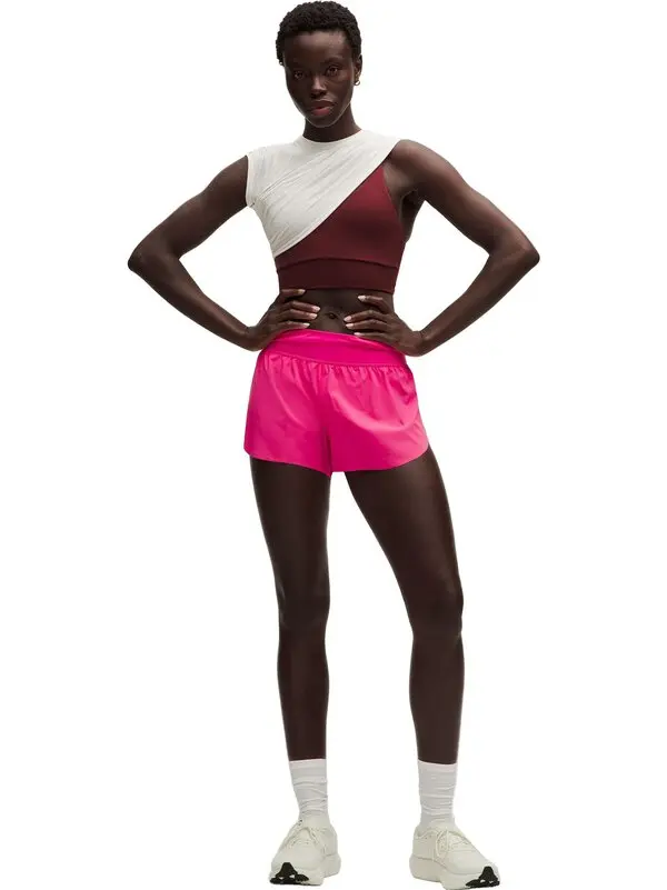 Lululemon Fast And Free Mid-rise Split Short 3 - Flamingo Fun Tone