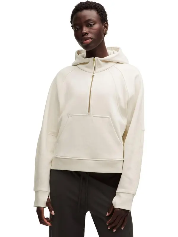 Lululemon Scuba Evolve Half-zip Hoodie - Light Ivory/gold