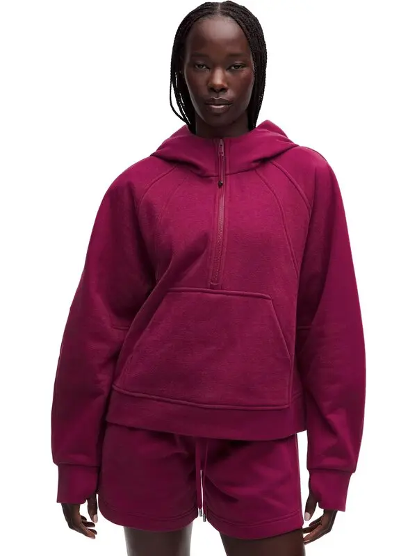 Lululemon Scuba Evolve Half-zip Hoodie - Raspberry Rave/raspberry Rave