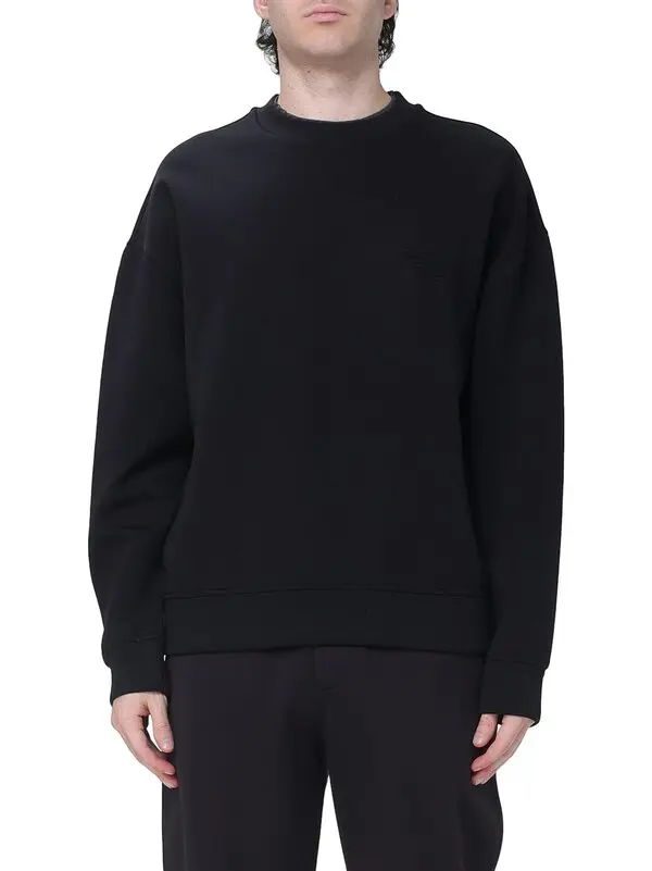Emporio Armani Patterned Print Cotton Crewneck Jumper - Multicolor