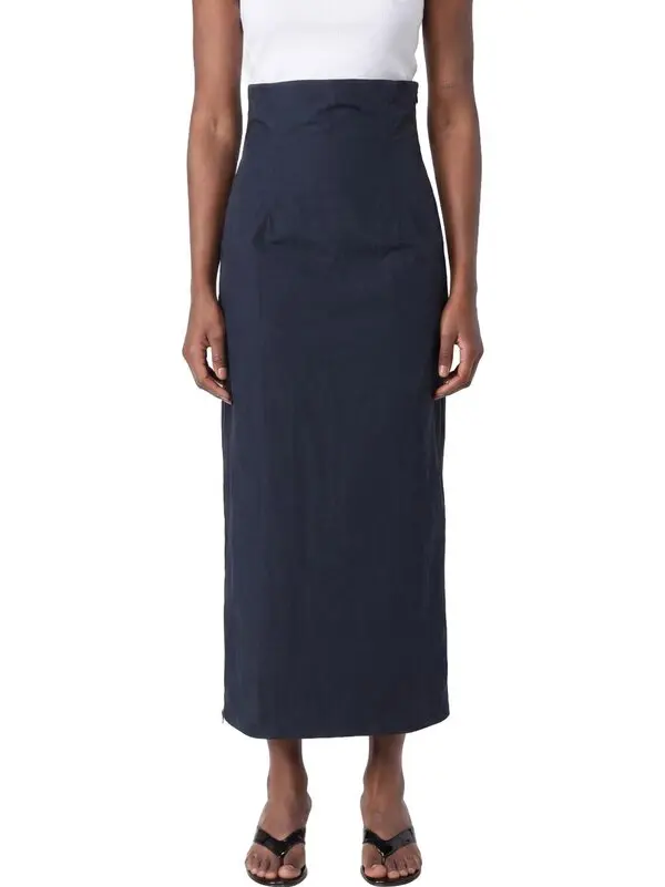 Paloma Wool High-waisted Midi Pencil Skirt In Recycled Fabric - Blue