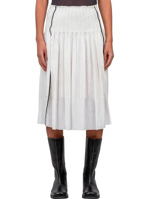 Paloma Wool High-waisted Pleated Midi Skirt In Sustainable Viscose - White