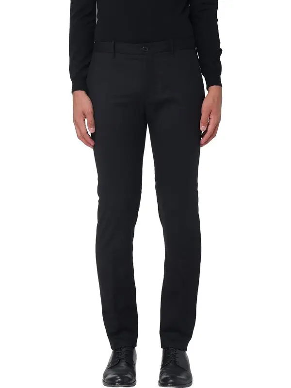 Incotex Slim Fit Tailored Trousers In Stretch Wool Blend - Black