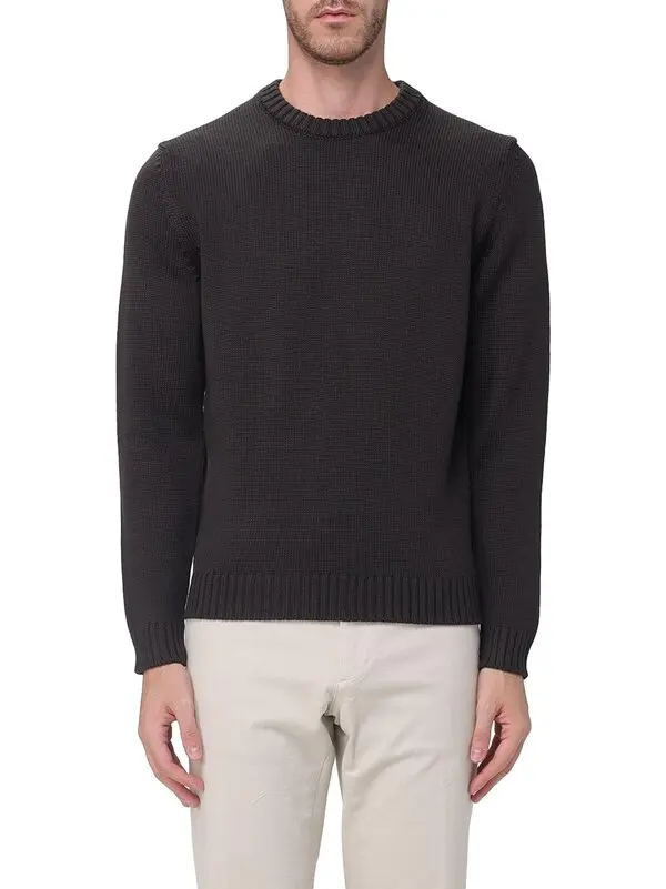 ZANONE Slim Fit Crewneck Jumper In Pure Virgin Wool - Ebony