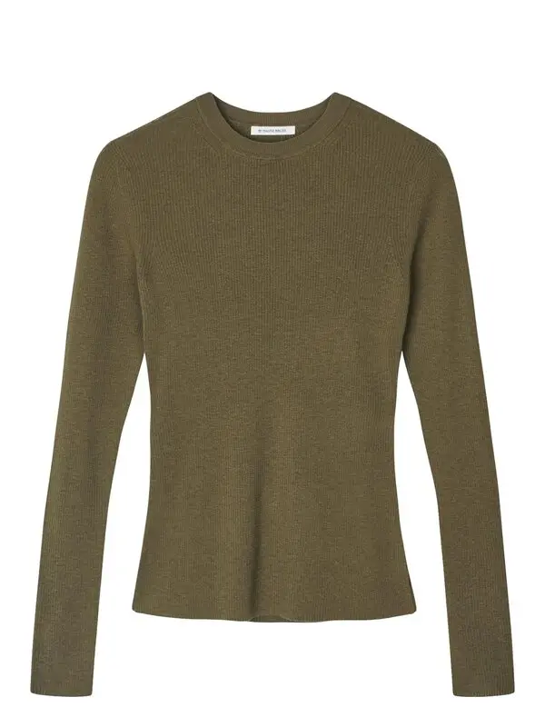BY MALENE BIRGER Mariella Ribbed Wool-silk Sweater - Hunt