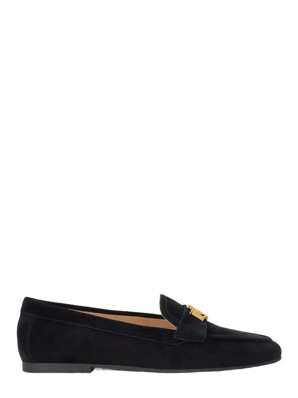 Polo Ralph Lauren Lauren Ralph Lauren Suede Loafers With Metallic Logo Detail - Black