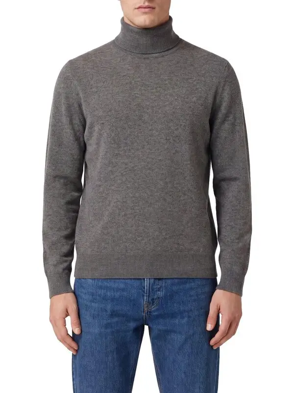 Brunello Cucinelli Slim Fit Wool Blend Turtleneck Jumper - Grey