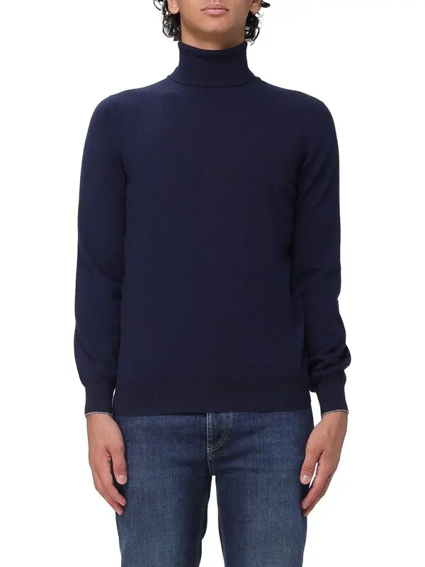 Brunello Cucinelli Slim Fit Wool Blend Turtleneck Jumper - Navy