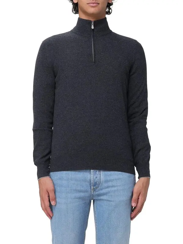 Brunello Cucinelli Slim Fit Half-zip Cashmere Turtleneck - Grey 1