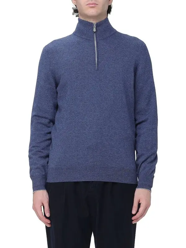 Brunello Cucinelli Slim Fit Half-zip Cashmere Turtleneck - Navy