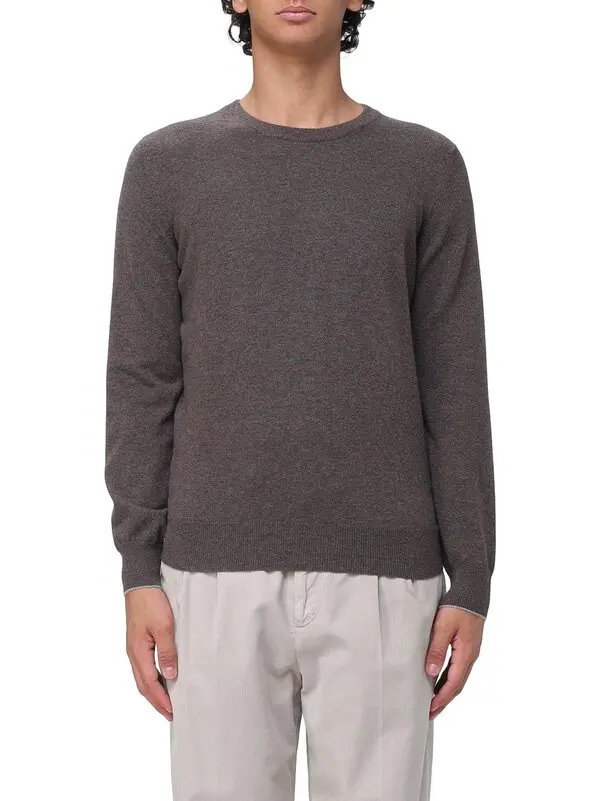Brunello Cucinelli Crewneck Cashmere Jumper With Ribbed Trims - Brown