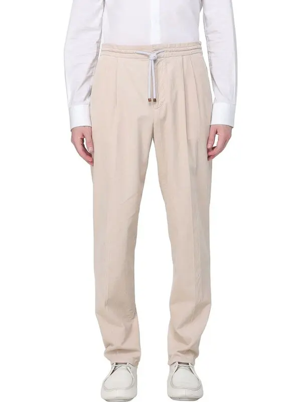 Brunello Cucinelli Velvet Drawstring Trousers - Beige