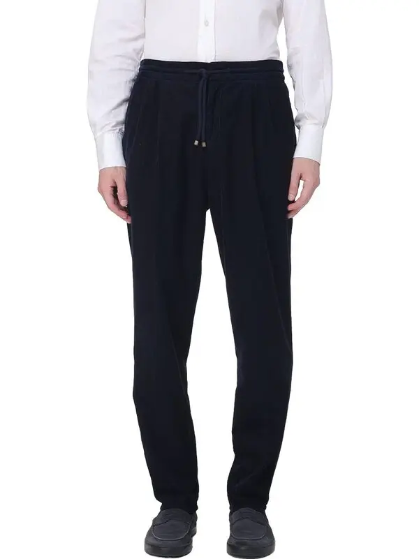 Brunello Cucinelli Velvet Drawstring Jogger Trousers - Blue