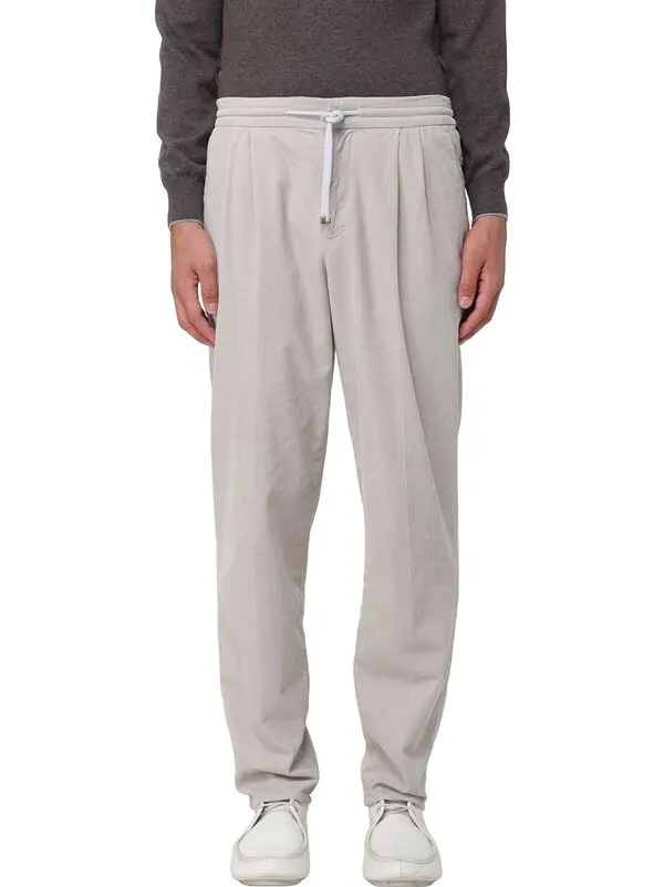 Brunello Cucinelli Velvet Drawstring Trousers - White
