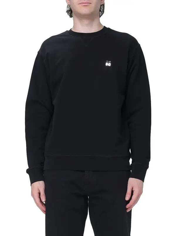 Dsquared2 Crewneck Cotton Sweatshirt With Contrast Logo - Black