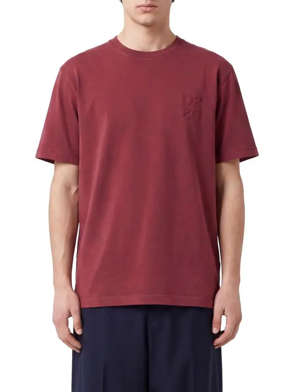 Dsquared2 Cotton T-shirt With Padded Shoulders And Crew Neck - Wine