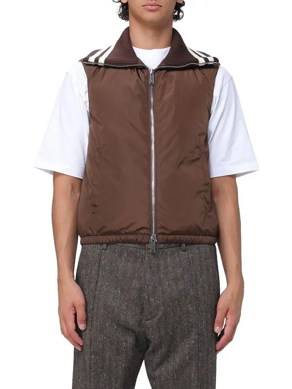 Dsquared2 Padded Technical Nylon Gilet With Contrast Trims - Brown