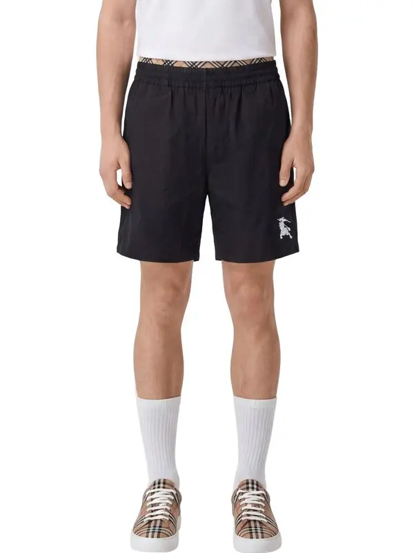 Burberry Nylon Jogging Shorts With Elasticated Waist - Black