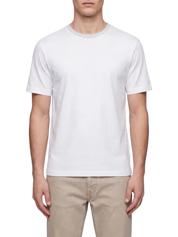 Eleventy Basic Design Short-sleeve Cotton Crew-neck T-shirt - White
