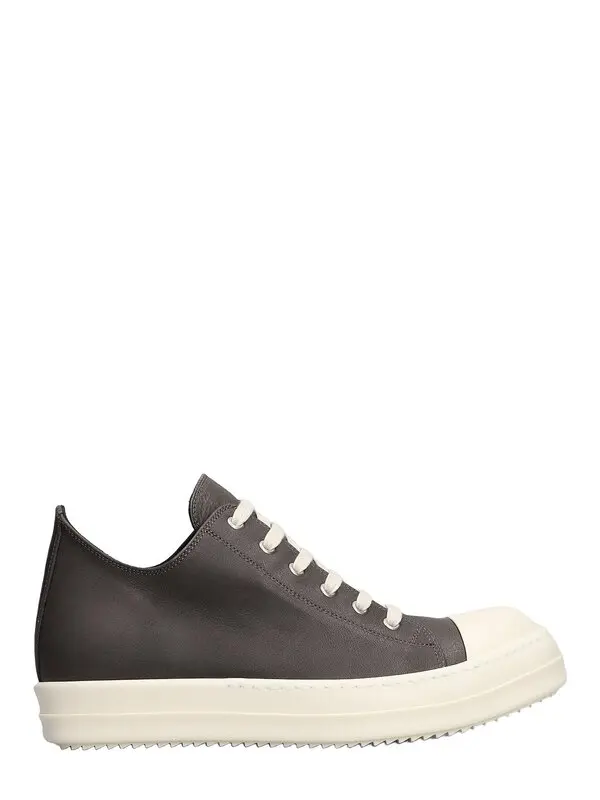 Rick Owens Low-top Leather Lace-up Sneakers With Rubber Sole - Nero