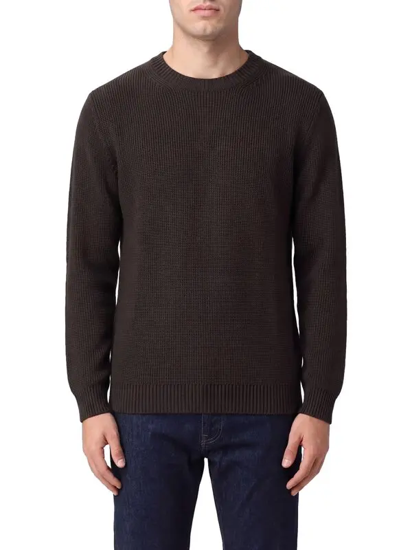 ROBERTO COLLINA Crewneck Long-sleeved Jumper In Fine Merino Wool - Brown