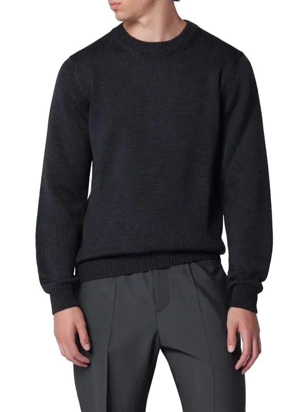 ROBERTO COLLINA Crewneck Long-sleeved Jumper In Fine Merino Wool - Charcoal