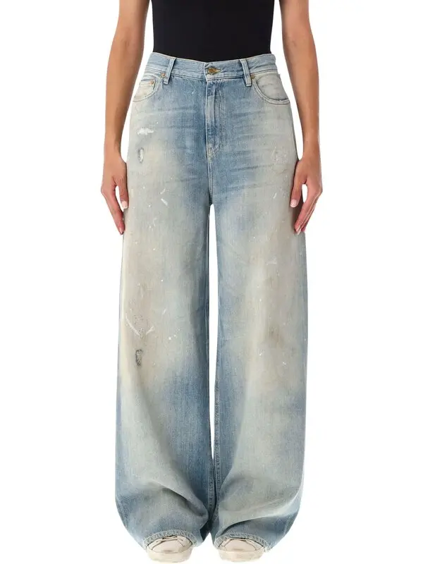 GOLDEN GOOSE Melody Boyfriend Wide-leg Jeans - Light Blue