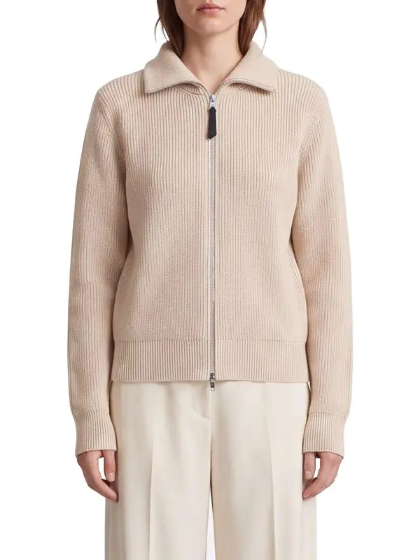 MAISON MARGIELA Wool And Cotton Blend Zip-up Turtleneck Cardigan - Ecru