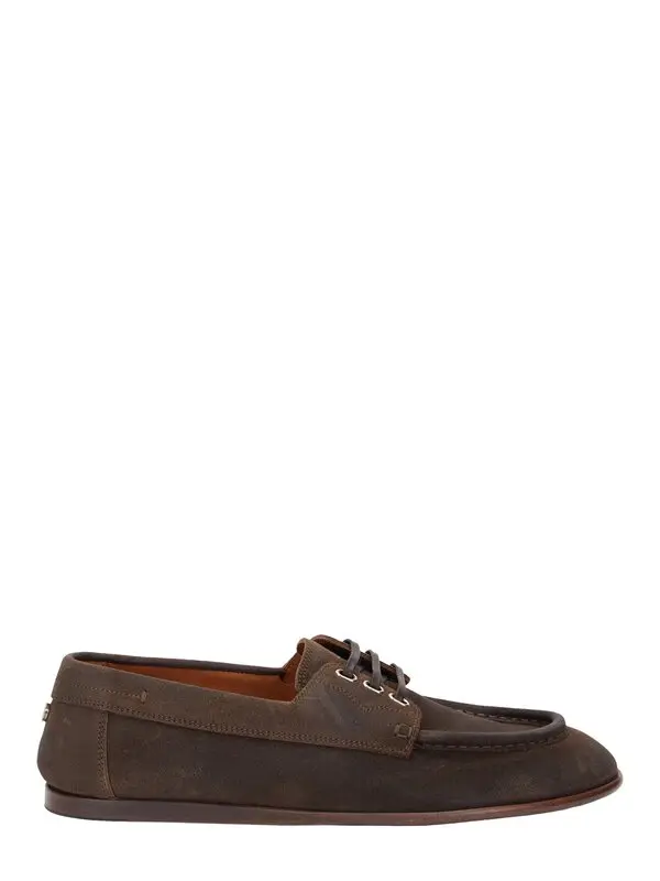 Dolce & Gabbana Calfskin Deck Moccasins - Brown