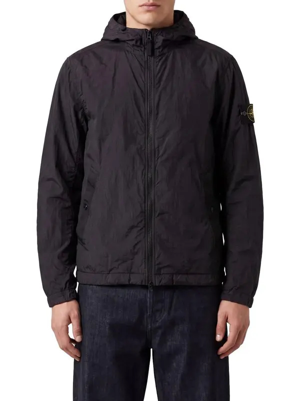 Stone Island Crinkle Reps Ny Hooded Jacket - Black