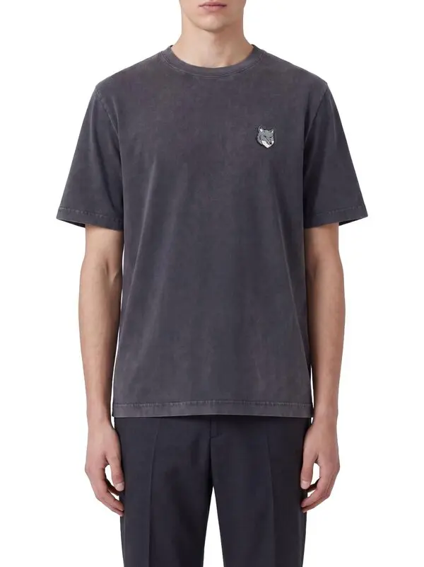 Maison Kitsuné Chillax Fox Logo Patch Organic Cotton T-shirt - Black