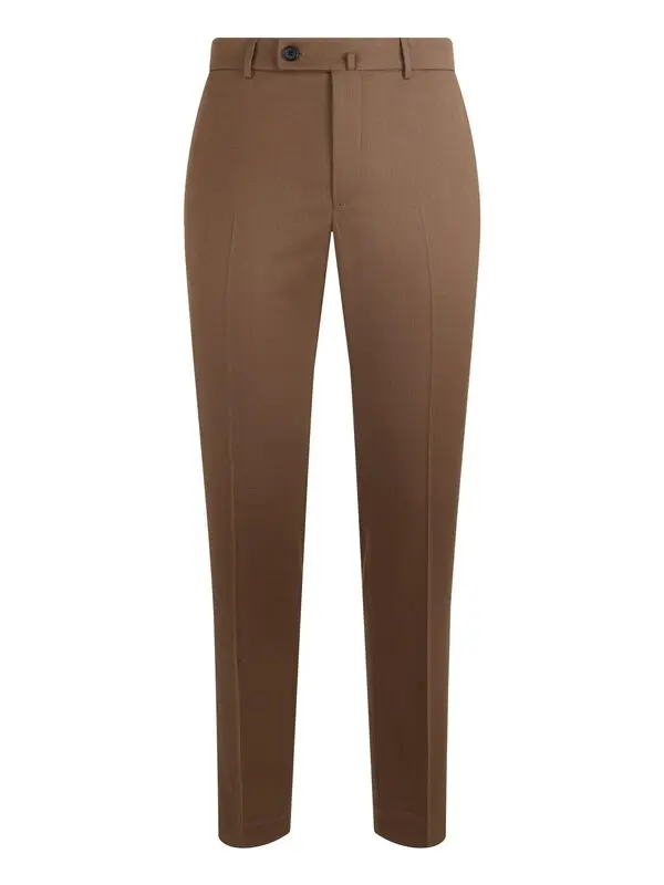 SLOWEAR Slim-fit Straight-leg Trousers With Soft Gloss Finish - Brown