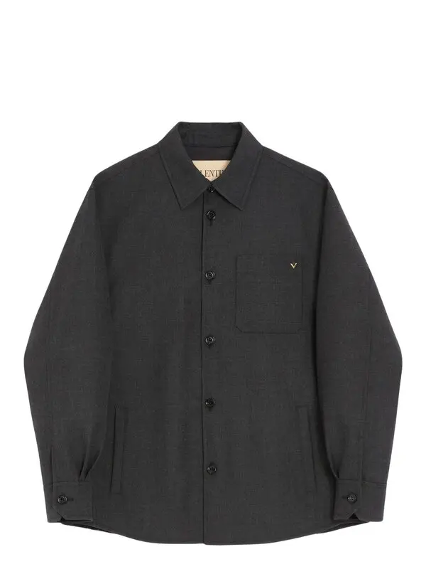 Valentino Garavani Wool Shirt Jacket - Grey