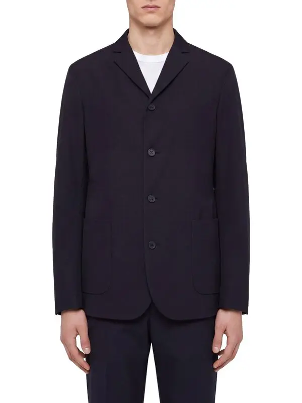 JIL SANDER Single-breasted Polyester Coat With Classic Lapels - Black