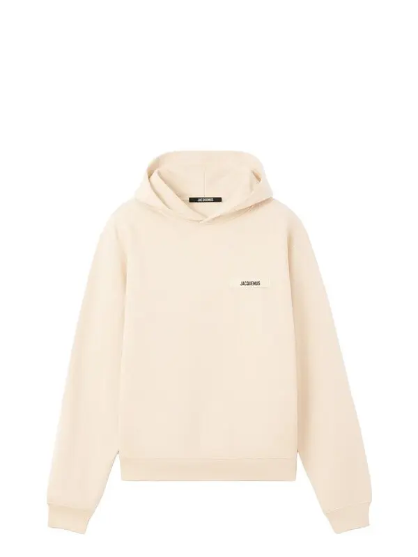 Jacquemus Hoodie With Gros Grain Effect - Beige