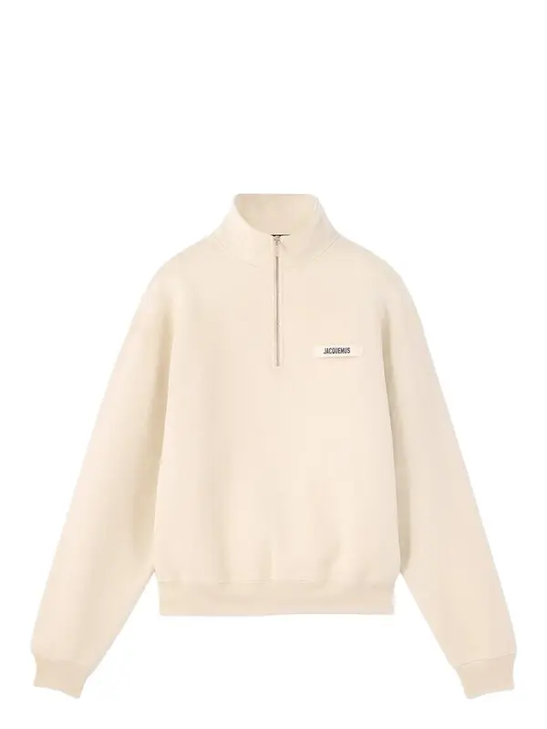 Jacquemus Camionneur Quarter Zip Knit - Beige