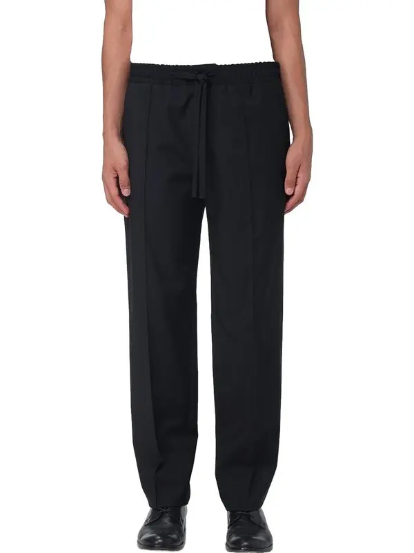 Valentino Garavani Twill Trousers With Elasticated Drawstring Waist - Black