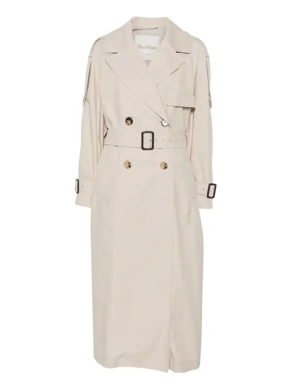 Max Mara Water-repellent Cotton Twill Trench Coat - Beige
