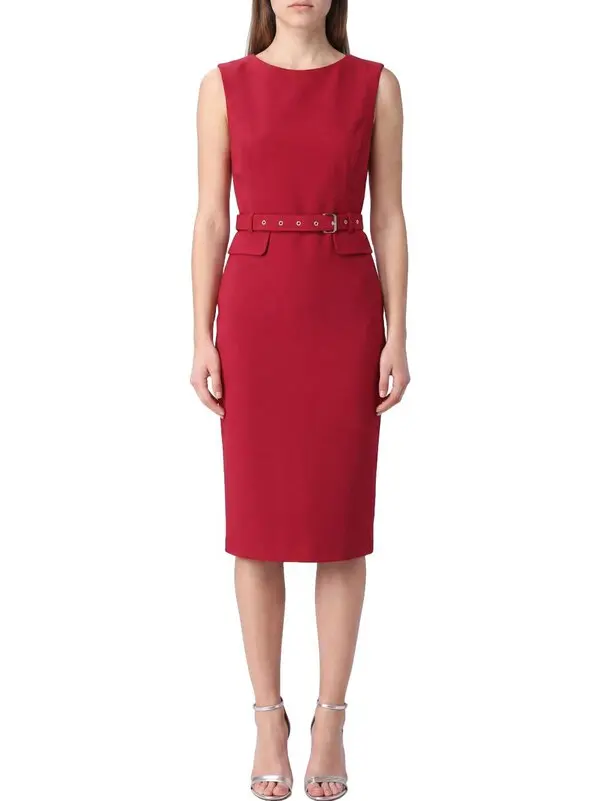 Pinko Belted Midi Dress - Red